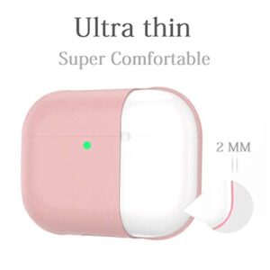 Airpods Pro Case Cover,AirPods Pro Case Protection No Keychain,Silicon Ultra-Thin Soft Cover Skin Compatible with Airpods Pro(Pink)