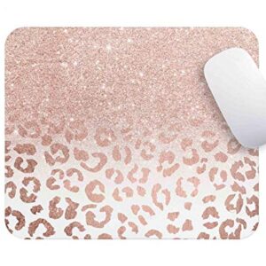 Pink Leopard Star Pattern Mouse Pad Desktop Decoration Personalized Custom Mouse Pad Non-Slip Rubber Mousepad 9.5 X 7.9 Inch