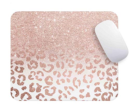 Pink Leopard Star Pattern Mouse Pad Desktop Decoration Personalized Custom Mouse Pad Non-Slip Rubber Mousepad 9.5 X 7.9 Inch