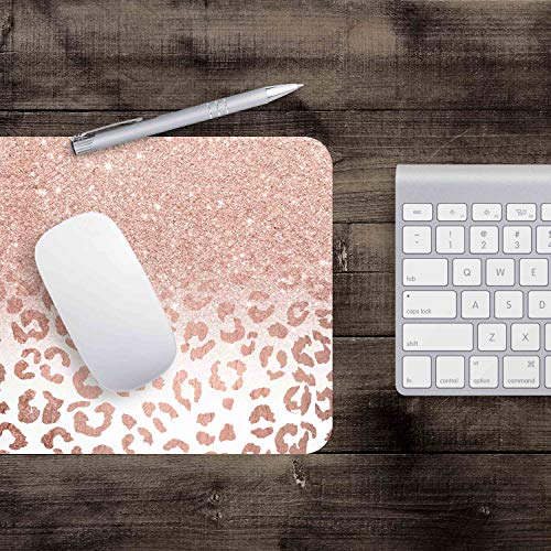 Pink Leopard Star Pattern Mouse Pad Desktop Decoration Personalized Custom Mouse Pad Non-Slip Rubber Mousepad 9.5 X 7.9 Inch