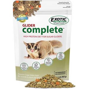 glider complete - healthy high protein nutritionally complete staple diet sugar glider food (2 lb)