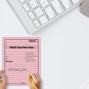 1InTheOffice Message pad While You Were Out Pads, 4.25 x 5.5 Inches, Pink, 50 Sheets/Pad, 12 Pads/Pack, pack of 2