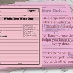 1InTheOffice Message pad While You Were Out Pads, 4.25 x 5.5 Inches, Pink, 50 Sheets/Pad, 12 Pads/Pack, pack of 2