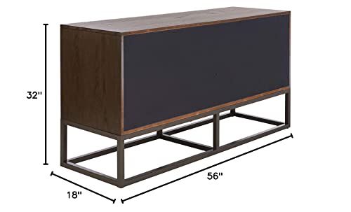 Safavieh Couture Collection Estelle Dark Walnut 6-Drawer Dresser, Ash Brown/Gunmetal