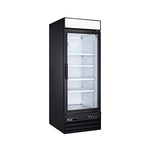 PEAKCOLD Large Capacity Upright Commercial Glass Door Display Cooler & Refrigerator, 23 Cubic Ft