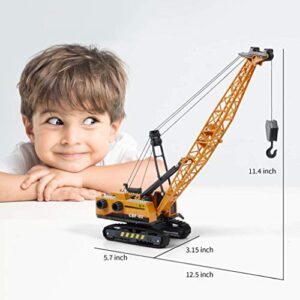 Construction Trucks Toy Vehicles Playset, Set of Crane & Excavator Toy with Road Sign Accessories(36pcs), Kids Construction Site Toys for Boys, Gift for Ages 3 and Up Toddlers Kids Children Present