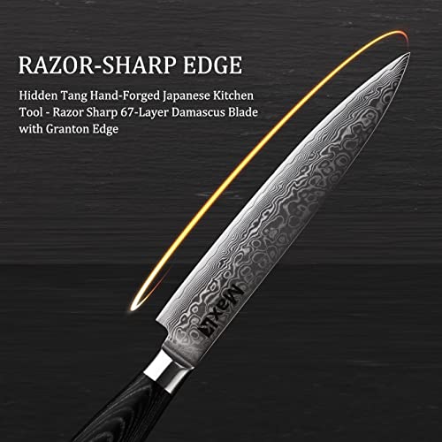 Max K 8-Inch Chef’s Knife - VG10, 67-Layer Damascus Steel Kitchen Knife - Razor-Sharp Hidden Tang Cooking Utensil - Food Cutting, Slicing Kitchen Accessories - 8-Inch Professional-Grade Culinary Tools