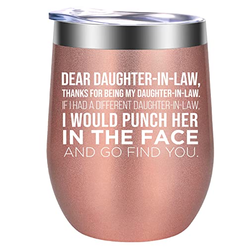 GSPY Wine Tumbler - Daughter in Law Gifts - Dear Daughter in Law Mug - Funny Birthday, Mothers Day Gifts for Daughter in Law - Daughter in Law Gift, Future Daughter in Law Gifts from Mother in Law