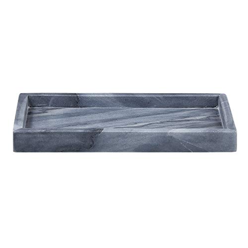 47th & Main Elegant Marble Tray 13 x 6.3-inches, Grey Rectangle