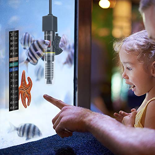 DaToo Mini Aquarium Heater 25W Small Fish Tank Heater 25 Watt with Free Thermometer Sticker