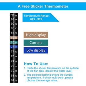 DaToo Mini Aquarium Heater 25W Small Fish Tank Heater 25 Watt with Free Thermometer Sticker