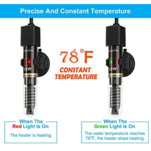 DaToo Mini Aquarium Heater 25W Small Fish Tank Heater 25 Watt with Free Thermometer Sticker