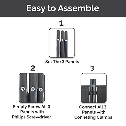 Room Divider – Folding Partition Privacy Screen for School, Church, Office, Classroom, Dorm Room, Kids Room, Studio, Conference - 102" W X 71" Inches - Freestanding & Foldable