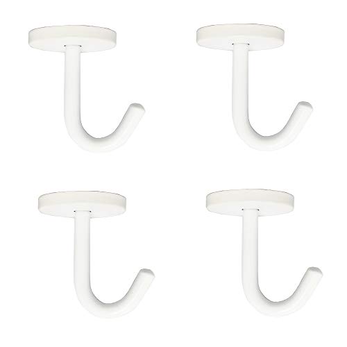 FYTRONDY White Edition Stainless Steel Screws Mount Ceiling Hooks, Coat Hanger (2 INCH, 4 Pack)