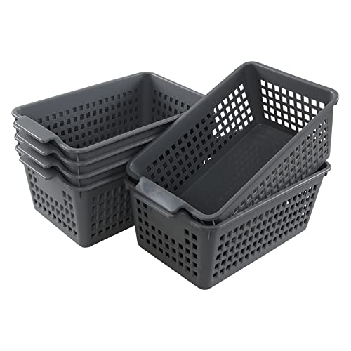 Ortodayes 6 Packs Small Storage Baskets Bins, Plastic Organizer Baskets for Kitchen Bathroom Office