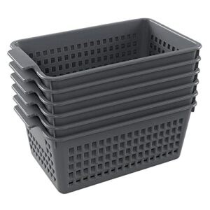 Ortodayes 6 Packs Small Storage Baskets Bins, Plastic Organizer Baskets for Kitchen Bathroom Office