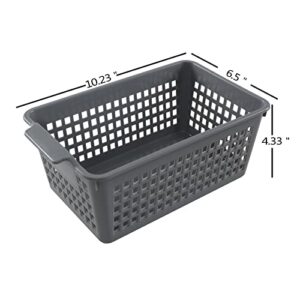 Ortodayes 6 Packs Small Storage Baskets Bins, Plastic Organizer Baskets for Kitchen Bathroom Office