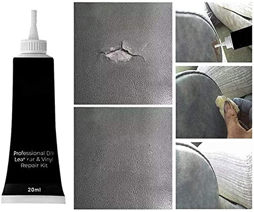 Advanced Leather Repair Gel,Leather Conditioner, Advanced Leather Repair Gel Black Leather and Vinyl Repair Kit, Heals & Restores Dry, Cracked, Scratched Leather (Black)