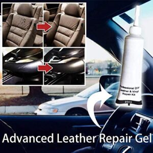 Advanced Leather Repair Gel,Leather Conditioner, Advanced Leather Repair Gel Black Leather and Vinyl Repair Kit, Heals & Restores Dry, Cracked, Scratched Leather (Black)