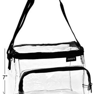 Clear Lunch Bag - Durable PVC Plastic See Through Lunch Bag with Adjustable Shoulder Strap Handle for Prison Correctional Officers, Work, Stadium Approved, Freezer Proof. (Medium)