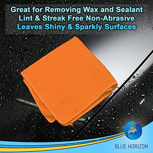 Large Microfiber Cleaning Towels, 36-Pack, Ultra Soft Plush Washcloths, Professional Grade Premium Microfiber Detailing Cleaning Cloth for Car, Household and Commercial (Orange, 16" x 16")