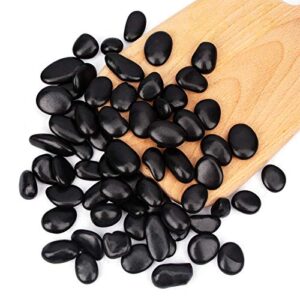 cfkj 18 pounds black pebbles aquarium gravel river rock, natural polished decorative gravel,garden ornamental pebbles rocks,black decorative stones,black pebbles, decor gravel for landscaping (black)