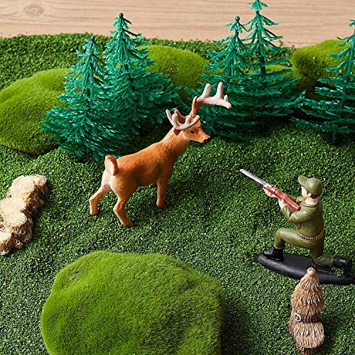 17 Pieces Deer Hunting Cake Topper Christmas Tree Cake Decorations Deer Hunting Theme Cake Topper for Birthday Party Deer Hunting Halloween Supplies