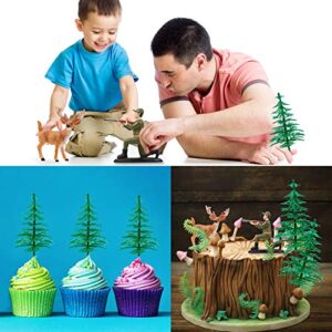 17 Pieces Deer Hunting Cake Topper Christmas Tree Cake Decorations Deer Hunting Theme Cake Topper for Birthday Party Deer Hunting Halloween Supplies