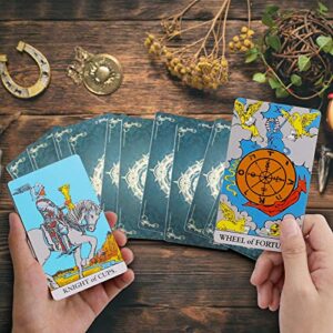 MagicSeer Original Tarot Cards,78 Durable Large Tarot Card Decks for Beginners and Expert,Tarot Cards Set with Velvet Tarot Card Bag Pouch for Gifts,Fortune Telling Cards Game