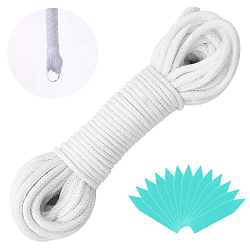 1/6 Inches Self Watering Wick Cord String Cotton Rope for DIY Plant Automatic Watering Device (40 Feet)