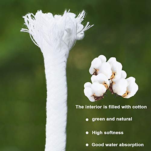 1/6 Inches Self Watering Wick Cord String Cotton Rope for DIY Plant Automatic Watering Device (40 Feet)