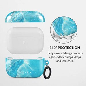 BURGA Airpod Hardcase Compatible with Apple Airpods PRO 2019 Charging Case, Sky Blue Teal Marble Turquoise Azure Ocean Sea Waves Bright Stone Cute Case for Women, Protective Hard Plastic Case Cover