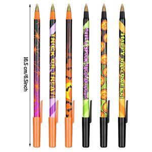 Zonon Halloween Pens Pumpkin Bat Spider Ballpoint Pens for Halloween Theme Party Supplies School Office Home Use (36)