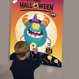 Funnlot Halloween Party Games for Kids Halloween Game Pin The Eye on The Monster Game Halloween Party Favors  Halloween Party Games Activities Halloween Pin The Tail Game