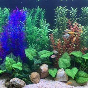 2 Pcs Artificial Water Plants, Fish Tank Aquarium Decorations, Made of Soft Plastic