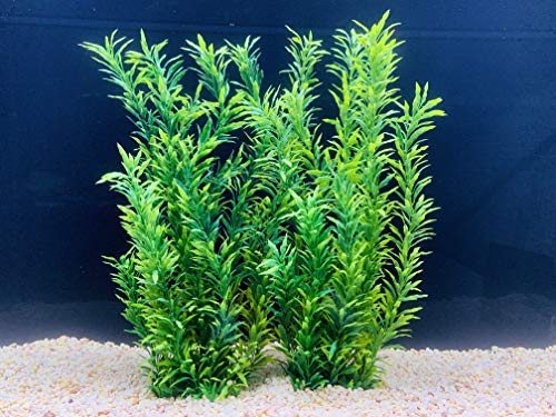 2 Pcs Artificial Water Plants, Fish Tank Aquarium Decorations, Made of Soft Plastic