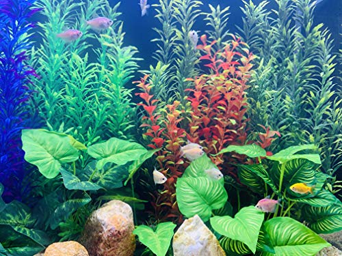 2 Pcs Artificial Water Plants, Fish Tank Aquarium Decorations, Made of Soft Plastic