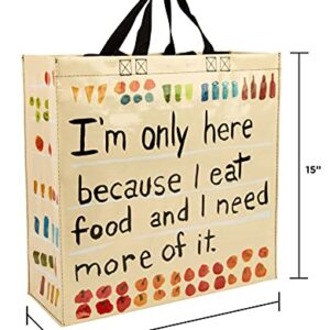 Blue Q Shoppers, Reusable Grocery Bag, Sturdy, Easy-to-Clean, 15" h x 16" w x 6" d, made from strong 95% recycled material (Multi)