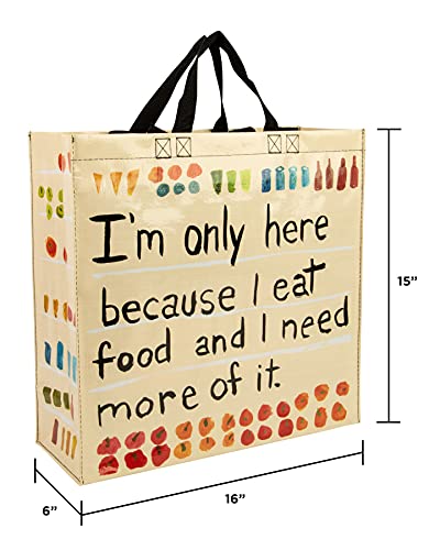 Blue Q Shoppers, Reusable Grocery Bag, Sturdy, Easy-to-Clean, 15" h x 16" w x 6" d, made from strong 95% recycled material (Multi)