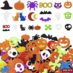 hidreas 500 pcs halloween foam stickers self adhesive glitter foam stickers for kids arts and craft supplies