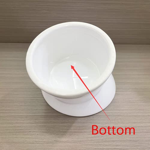 White Small Ceramic Raised Cat Bowls, Tilted Elevated Food or Water Bowls, Stress Free, Backflow Prevention, Dishwasher and Microwave Safe, Lead & Cadmium Free