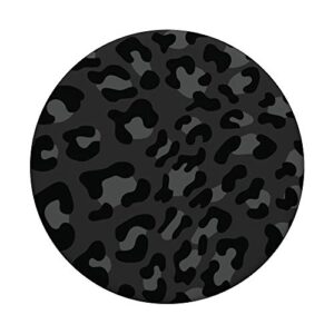 Cute Black Leopard Print Pattern Design For Women On Black PopSockets PopGrip: Swappable Grip for Phones & Tablets