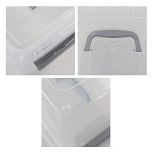 Nesmilers 6 Packs Plastic Storage Boxes, Small Clear Bins with Lids, 6 Liter