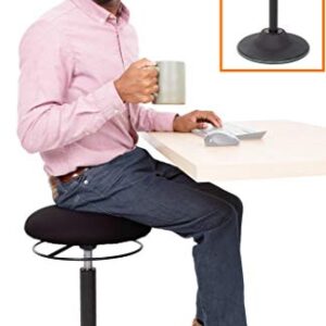 Stand Steady Active Motion Stool | Ergonomic Tilting Desk Chair with 360° Swivel Seat | Height Adjustable Stool for Home, Office, Standing Desks (Black)