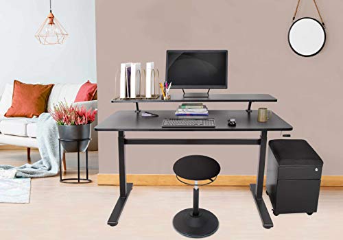 Stand Steady Active Motion Stool | Ergonomic Tilting Desk Chair with 360° Swivel Seat | Height Adjustable Stool for Home, Office, Standing Desks (Black)