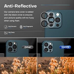 TOCOL 2+2 Pack Compatible for iPhone 12 Pro Max, Not for iPhone 12 Pro 2 Pack Privacy Tempered Glass Screen Protector and 2 Pack Tempered Glass Camera Lens Protector Bubble Free Case Friendly - Black