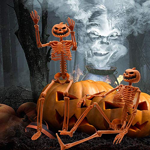 BLUELF Halloween Pumpkin Skeleton Decorations for Halloween Party Decor