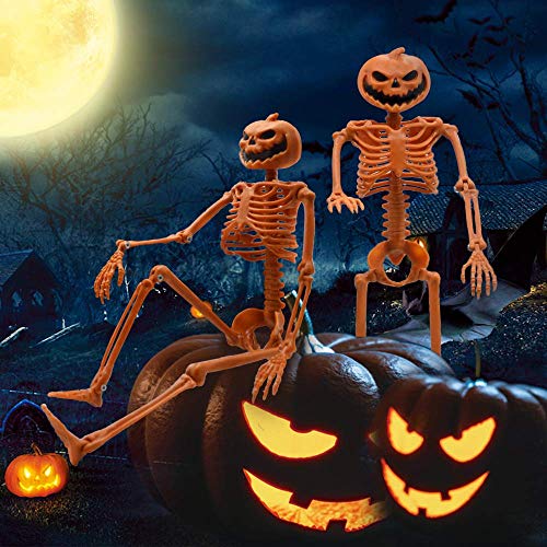 BLUELF Halloween Pumpkin Skeleton Decorations for Halloween Party Decor