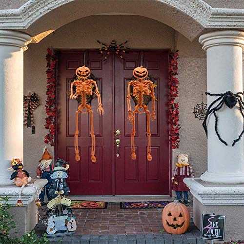 BLUELF Halloween Pumpkin Skeleton Decorations for Halloween Party Decor