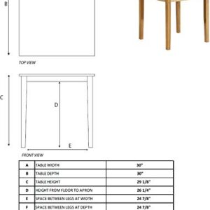 Kings Brand Furniture - Kurmer Square Solid Wood Dining Room Kitchen Table, Cappuccino